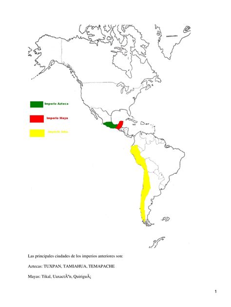 Mayas Aztecas E Incas Mapa