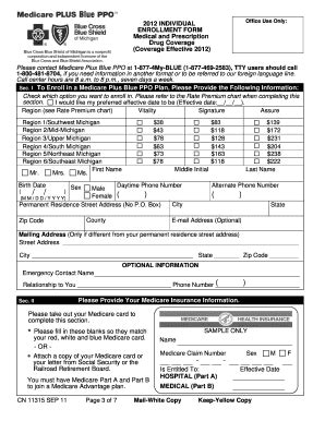 Fillable Online Medicare Plus Blue PPO Enrollment Application Fax Email
