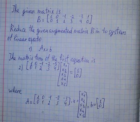 resolved the given matrix is the augmented matrix for plainmath