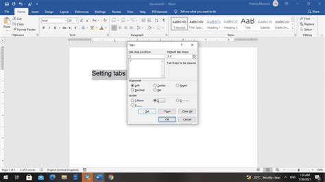 How To Set The Tabs In Your Microsoft Word Document