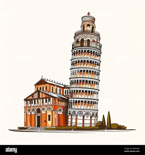 Leaning Tower Of Pisa Leaning Tower Of Pisa Hand Drawn Comic