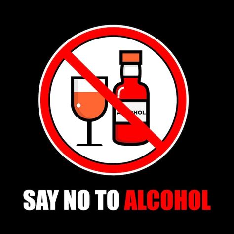Sagen Sie Nein Zu Alkohol Poster Und Banner Vektor Premium Vektor