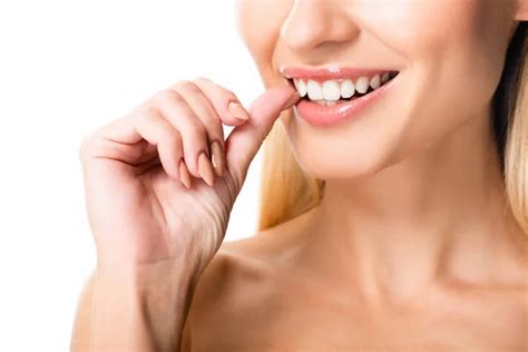 Naked Smiling Blonde Woman White Teeth Stock Photo By AndrewLozovyi
