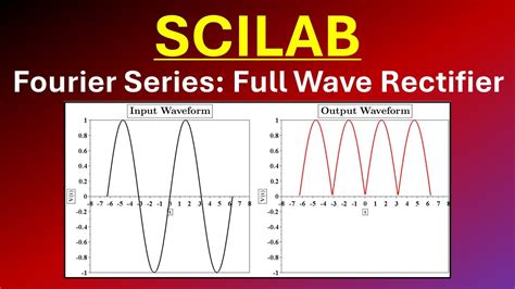 scilab plot full wave rectifier output waveform using fourier series youtube