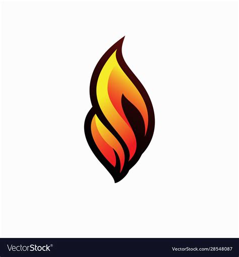 Red Burning Fire Flame Logo Design Template Vector Image
