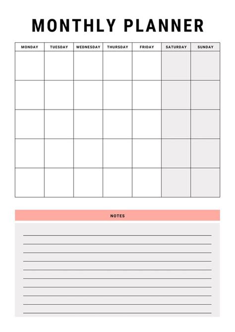 Page 5 Free Personalized Monthly Planner Templates To Print Canva