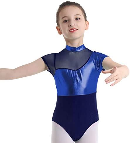 iixpin Mädchen Kurzarm Turnanzug Gymnastikanzug Kinder Ballett Trikot