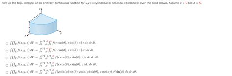 solved set up the triple integral of an arbitrary continuous