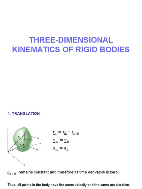 three dimensional kinematics of rigid bodies pdf kinematics acceleration