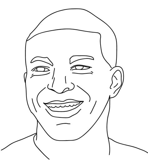 Kylian Mbappé Gesicht zum Ausmalen Kostenlos Malvorlagen und