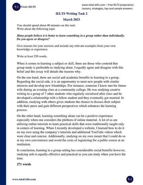 IELTS Writing Task 2 Agree Or Disagree