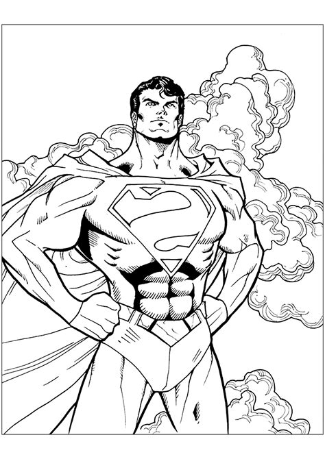 Superman Et Nuages Coloriages De Superman Imprimer