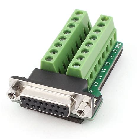 DB15 D SUB 15pin Female Adapter Jack Terminal Breakout PCB Board 2 Row