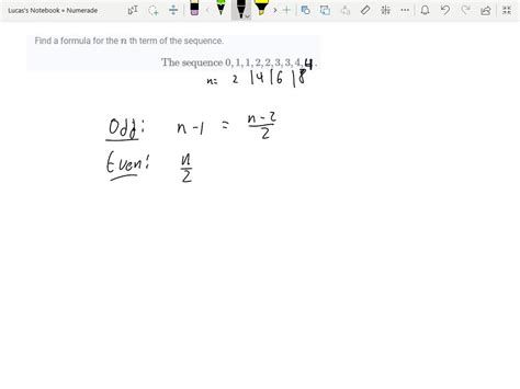 solved find a formula for the n th term of the sequence the sequence 0 1 1 2 2 3 3 4