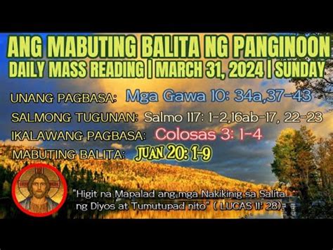 Fsmj March Daily Mass Reading Ang Mabuting Balita Ng