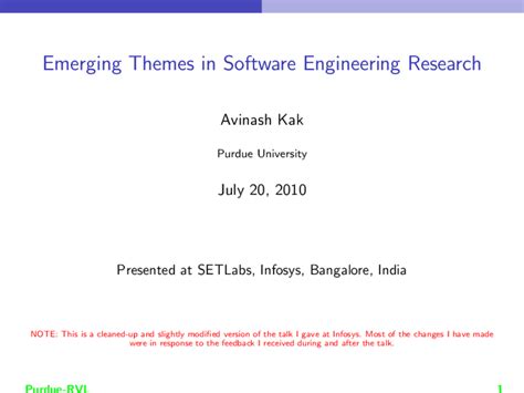 emerging themes in software engineering research lecture notes software engineering docsity