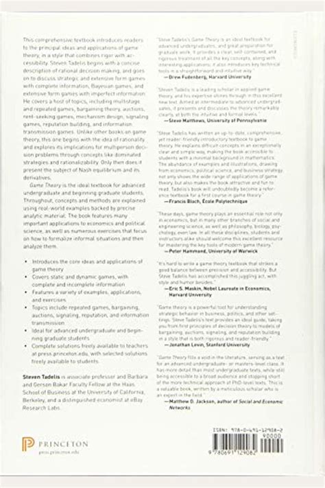 buy game theory an introduction book by steven tadelis