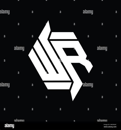 WR Logo Monogram Hexagon Modern Abstract Shape Vector Images Design