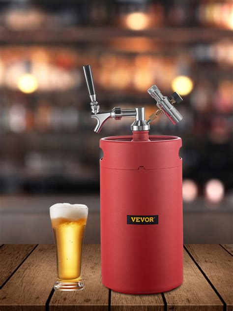 VEVOR VEVOR Sistema de Mini Barril de Cerveza a Presión 8L Rojo Grifo