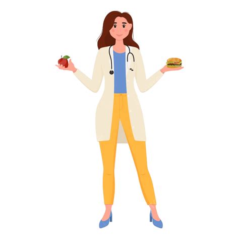 Woman Doctor Nutritionist Healthcare Weight Illustration Consultation