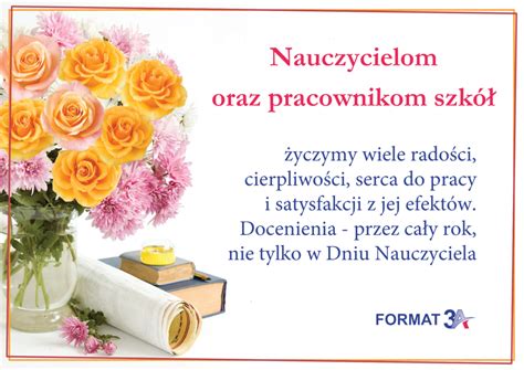Życzenia dla nauczycieli Format 3A