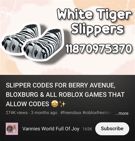 White Tiger Slippers For Berry Avenue Bloxburg All Robbox Games That