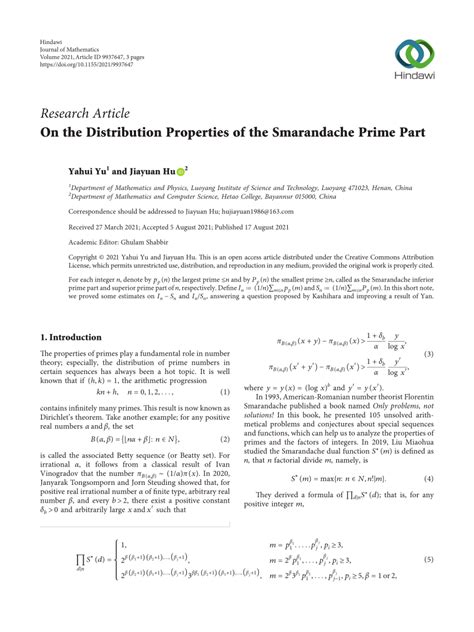 pdf on the distribution properties of the smarandache prime part