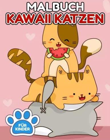 Kawaii Katzen Malbuch F R Kinder Malvorlagen Mit Niedlichen Chibi