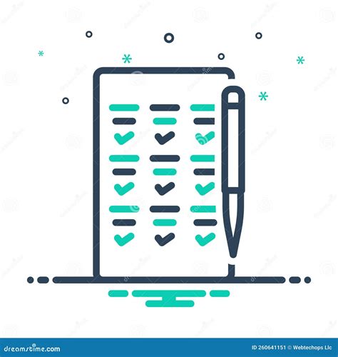 Mix Icon For Marking Checklist And Pen Stock Vector Illustration Of