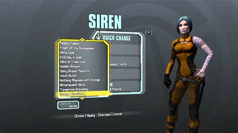 Borderlands 2 All Siren Heads And Skins YouTube