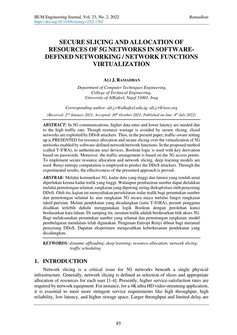 pdf secure slicing and allocation of resources of 5g networks in software defined networking