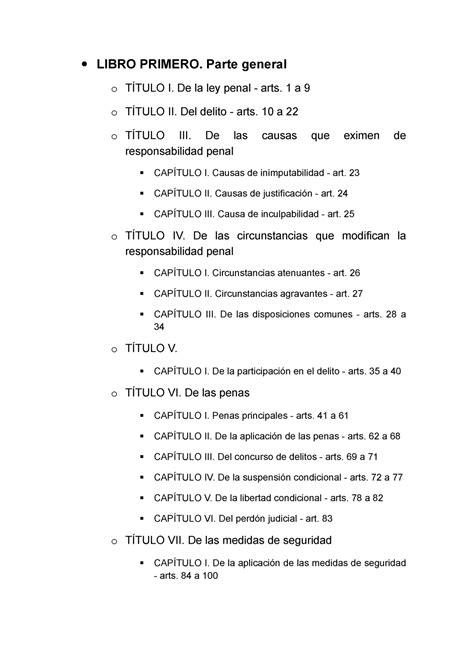 Cuadros Sinopticos De Los Libros Del Codigo Penal Guatemalteco The
