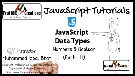 javascript datatypes numbers and boolean part ii youtube