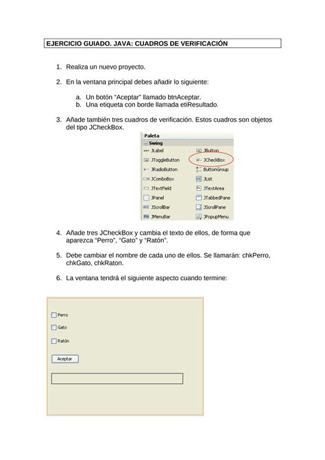 Solution Java Swing Poo Tema Ejercicios Guiados Cuadros