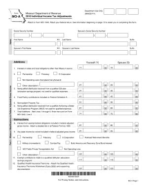 Fillable Online Dor Mo Form MO A 2018 Individual Income Tax