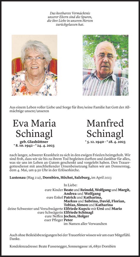 Gedenkkerzen Von Eva Maria Und Manfred Schinagl Todesanzeigen