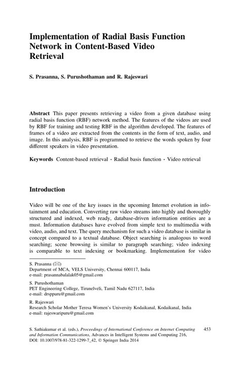 pdf implementation of radial basis function network in content based video retrieval