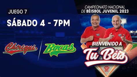 Béisbol Juvenil 2023 Chiriquí vs Bocas del Toro en VIVO Juego 7 de
