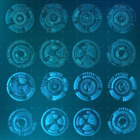 Dise O De Hud De Interfaz Futurista De Vector Conjunto De Elementos De