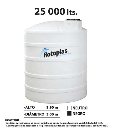 Tanque Rotoplas 25000 litros Para agua y químicos