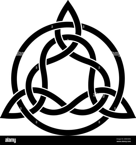 Nudo Trinity en negro Símbolo celta también conocido como Triquetra