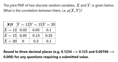 solved the joint pmf of two discrete random variables x and