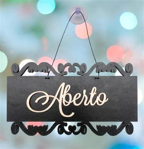 Placa Aberto Fechado Volto Logo Bem Vindos Mdf Preto Br Mercadolivre