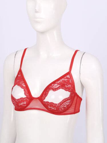 Damen Spitze Offene Brust BH Hebe BH Bra Bralette Transparent Dessous