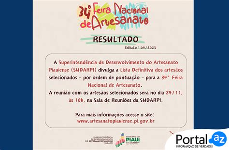 Sudarpi revela artesãos selecionados para a 34ª Feira Nacional de