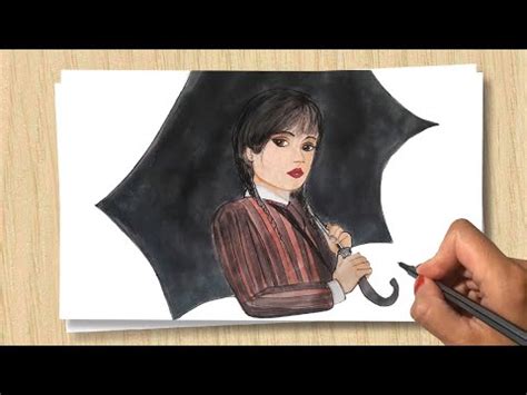 Как нарисовать Уэнздей Аддамс Drawing Wednesday Addams Учимся