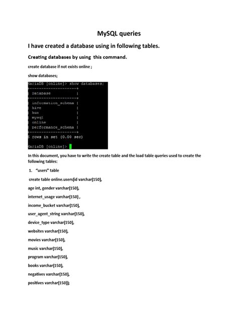 mysql queries pdf
