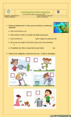 La Creación worksheets and online exercises