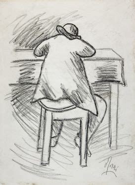 Ottone Rosai Firenze 1895 Ivrea 1957 Uomo Di Spalle Seduto A Un