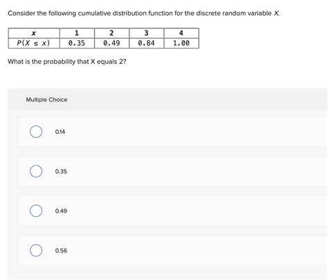 solved consider the following cumulative distribution